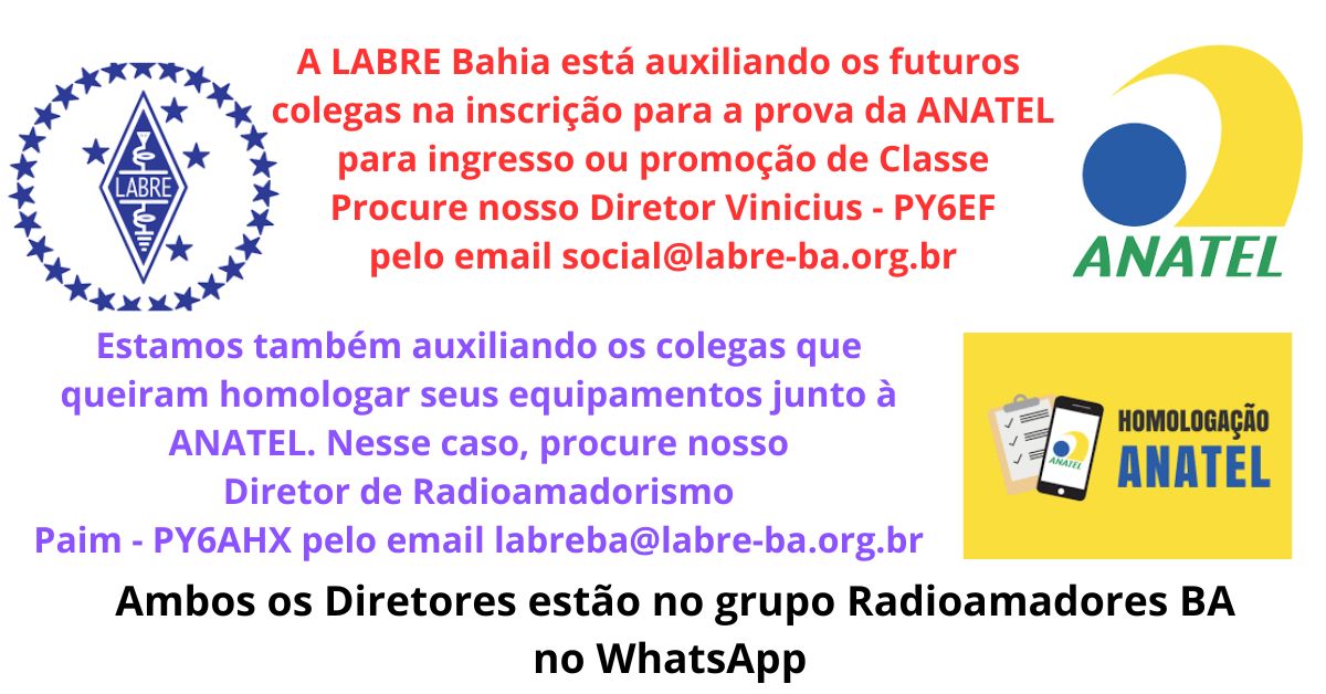 Provas e Homologações – LABRE BAHIA – A voz unida do radioamadorismo baiano